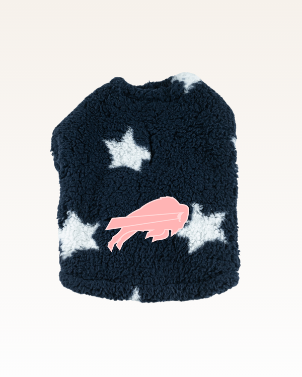 Pet Jacket in Navy Star | Soft Sherpa Hoodies & Lounger Jackets for ...