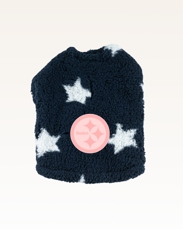 Pet Jacket in Navy Star | Soft Sherpa Hoodies & Lounger Jackets for ...